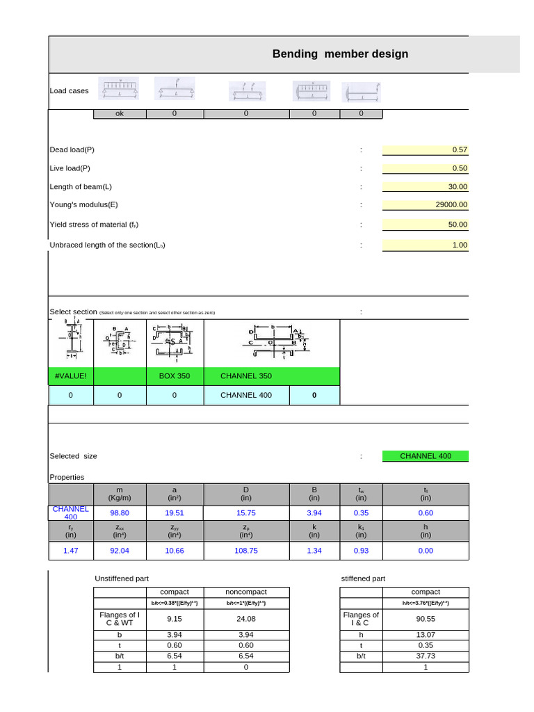AISC design calculation | PDF | Beam (Structure) | Bending