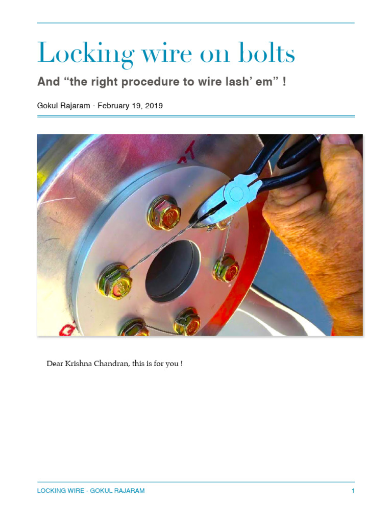 Wire Lashing - Procedure | PDF