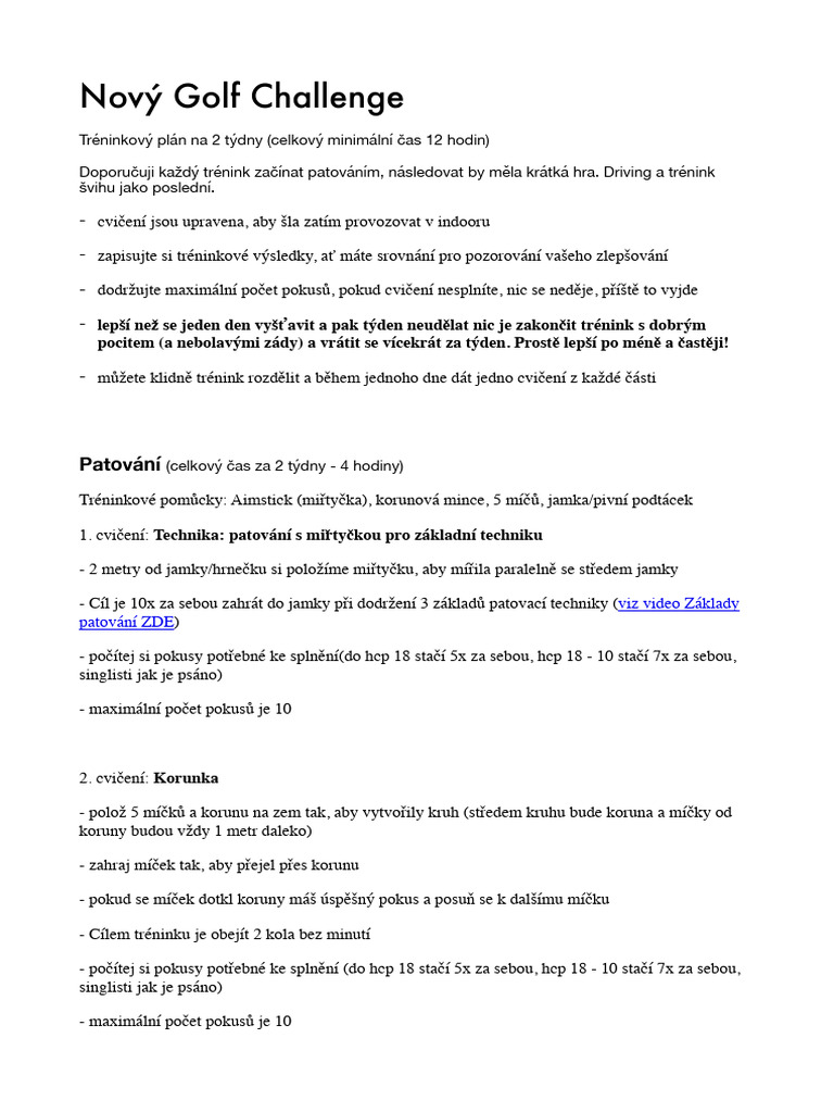 7073 Treninkovy Plan NGC | PDF