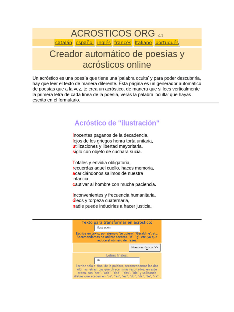 Acrosticos Org | PDF | Poesía