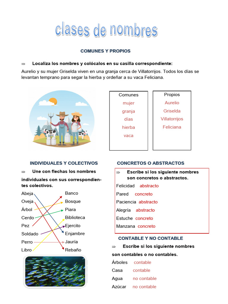 Nombres Comunes y Propios en Español | PDF