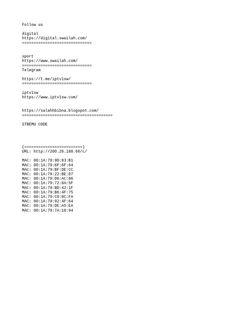 STBEMU Codes for IPTV Access | PDF