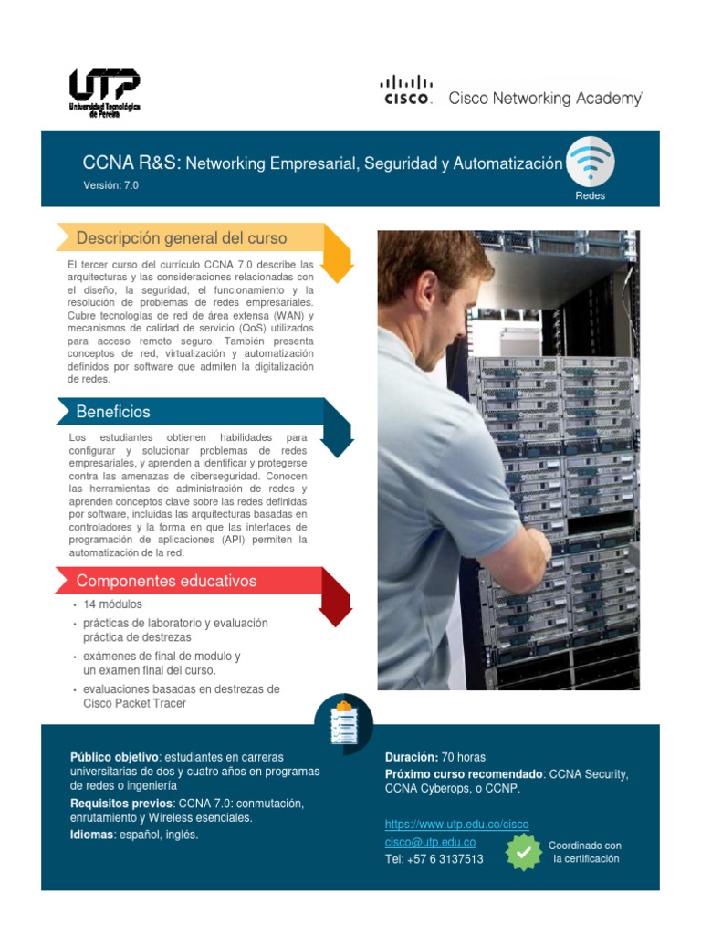Brochure Cursos Cisco 2020 | PDF | Calidad de servicio | Enrutador (Computación)