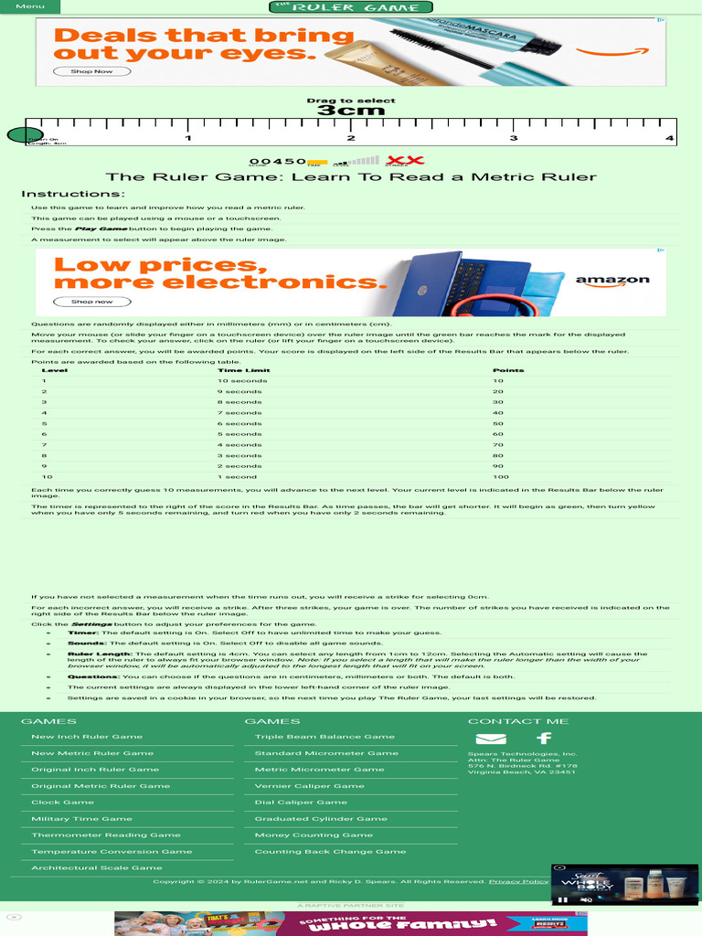 New Metric Ruler Game - Learn To Read A Metric Ruler | PDF
