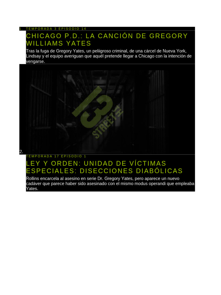 Greg Yates: Fuga y Venganza en Chicago | PDF
