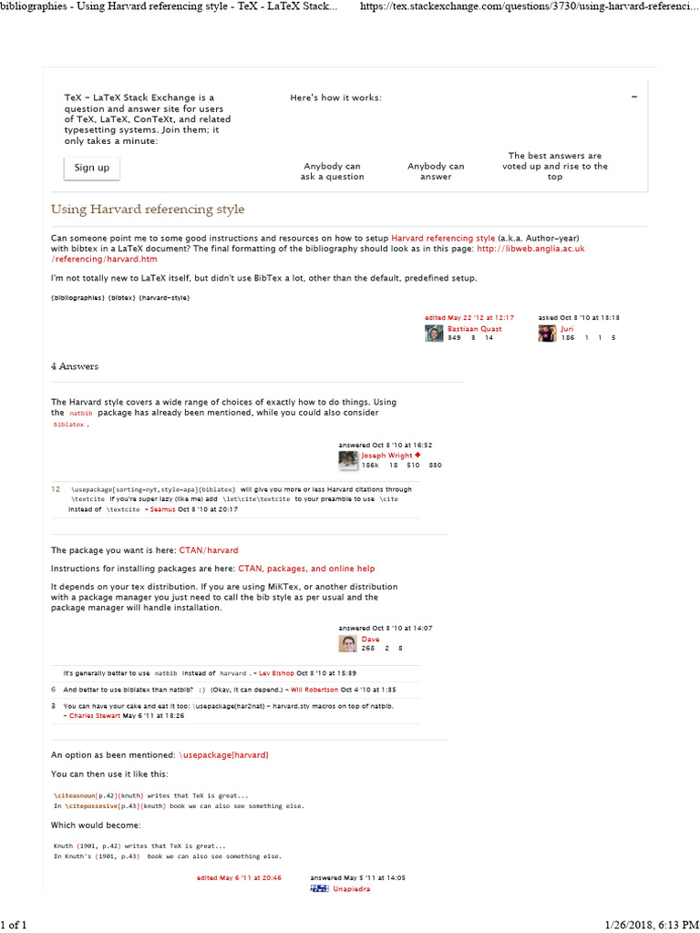 Bibliographies - Using Harvard Referencing Style - TeX - LaTeX Stack Exchange | PDF | Te X ...