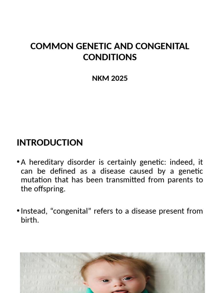 Common Genetic and Congenital Conditions | PDF | Down Syndrome ...