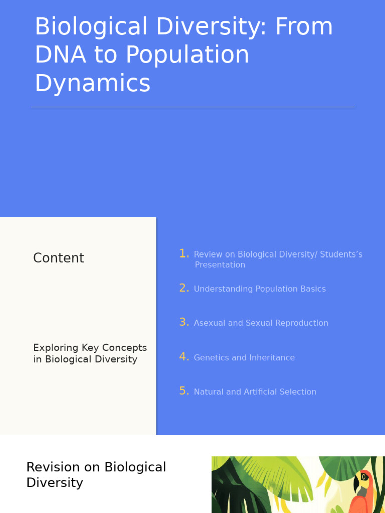 Biological Diversity From DNA To Population Dynamics | PDF ...