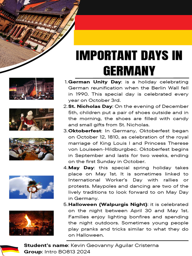 German Holidays: Celebrations Explained | PDF