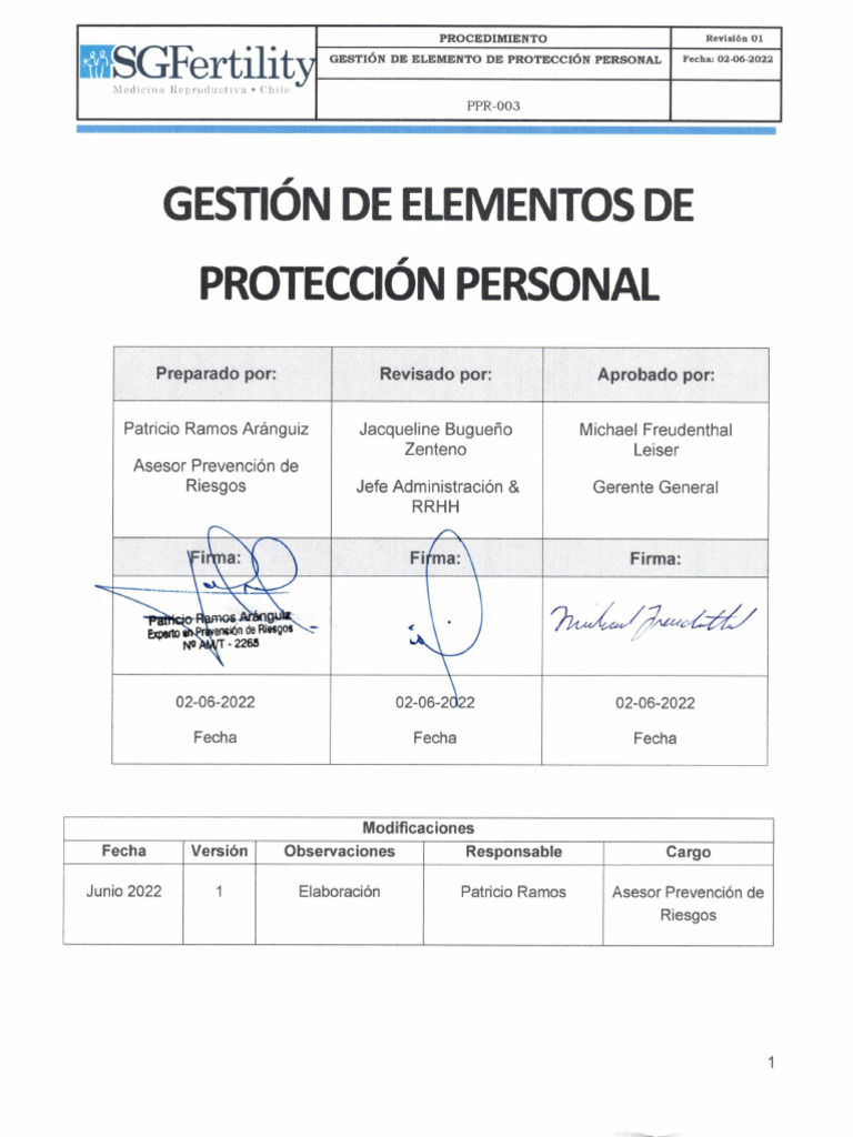 PPR-003 Procedimiento de Gestión de EPP 02-06-2022 | PDF