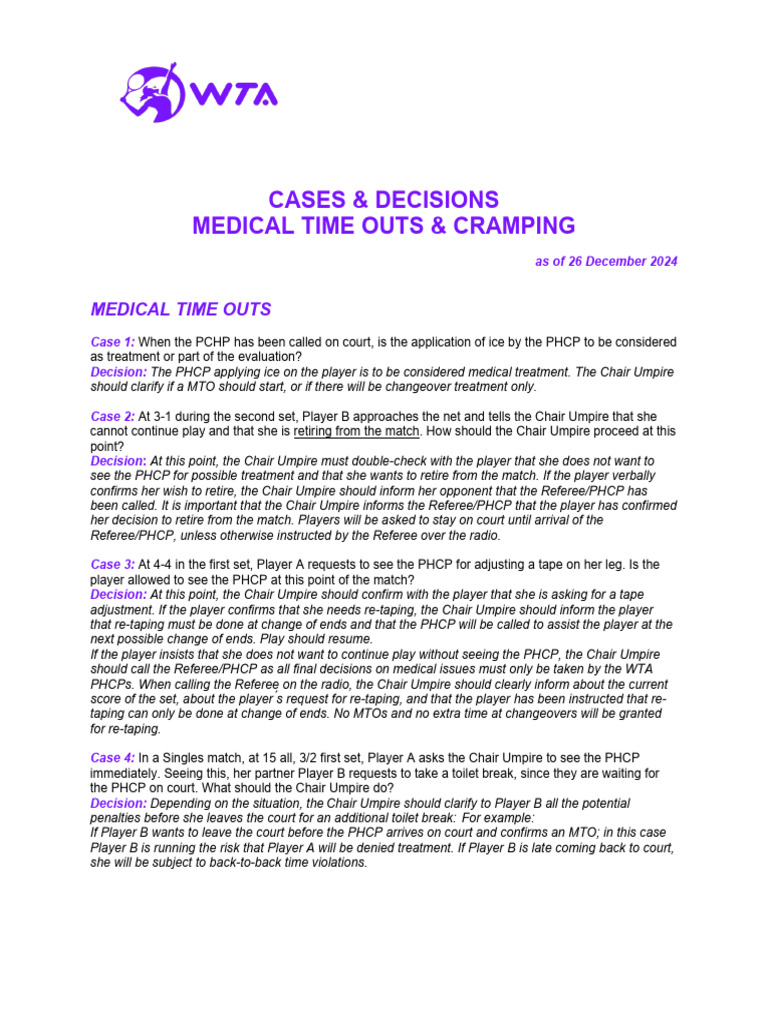 Understanding Medical Time Outs in Tennis | PDF | Referee