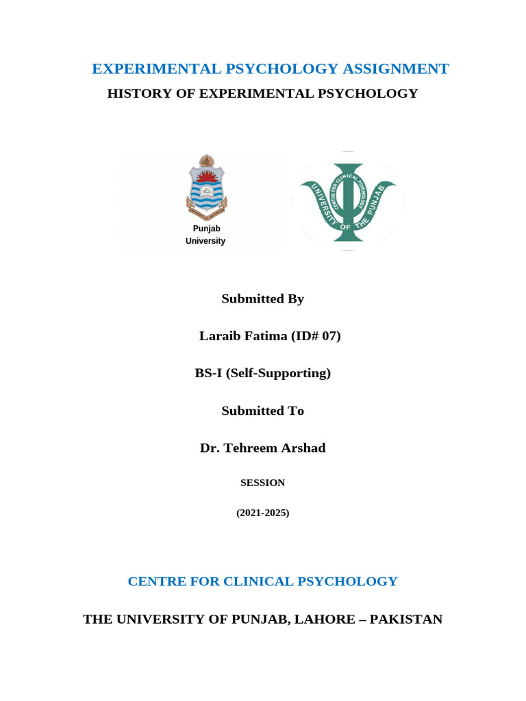 Experimental Psychology | PDF | Psychology | Experimental Psychology