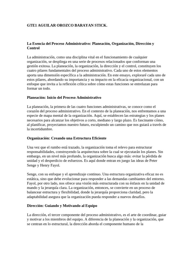 Gte1 Aguilar Orozco Barayan Stick | PDF | Planificación | Liderazgo