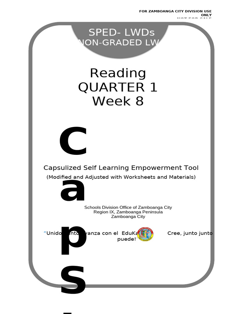 Cwa Reading Quarter 1 Week 8 | PDF | Learning | Behavior Modification