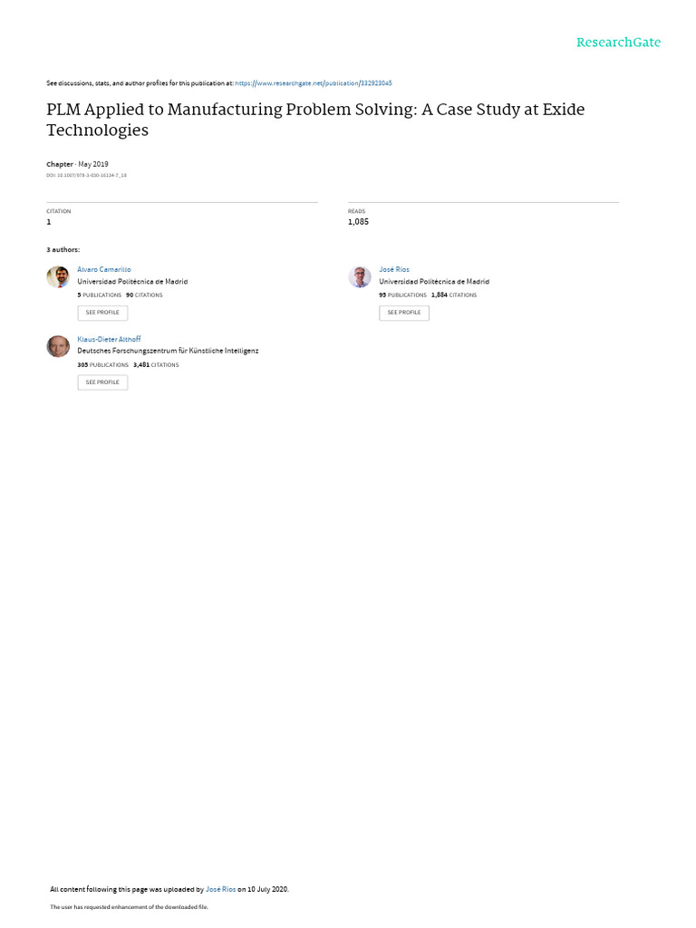 PLM Applied To Manufacturing Problem Solving: A Case Study at Exide Technologies | PDF ...