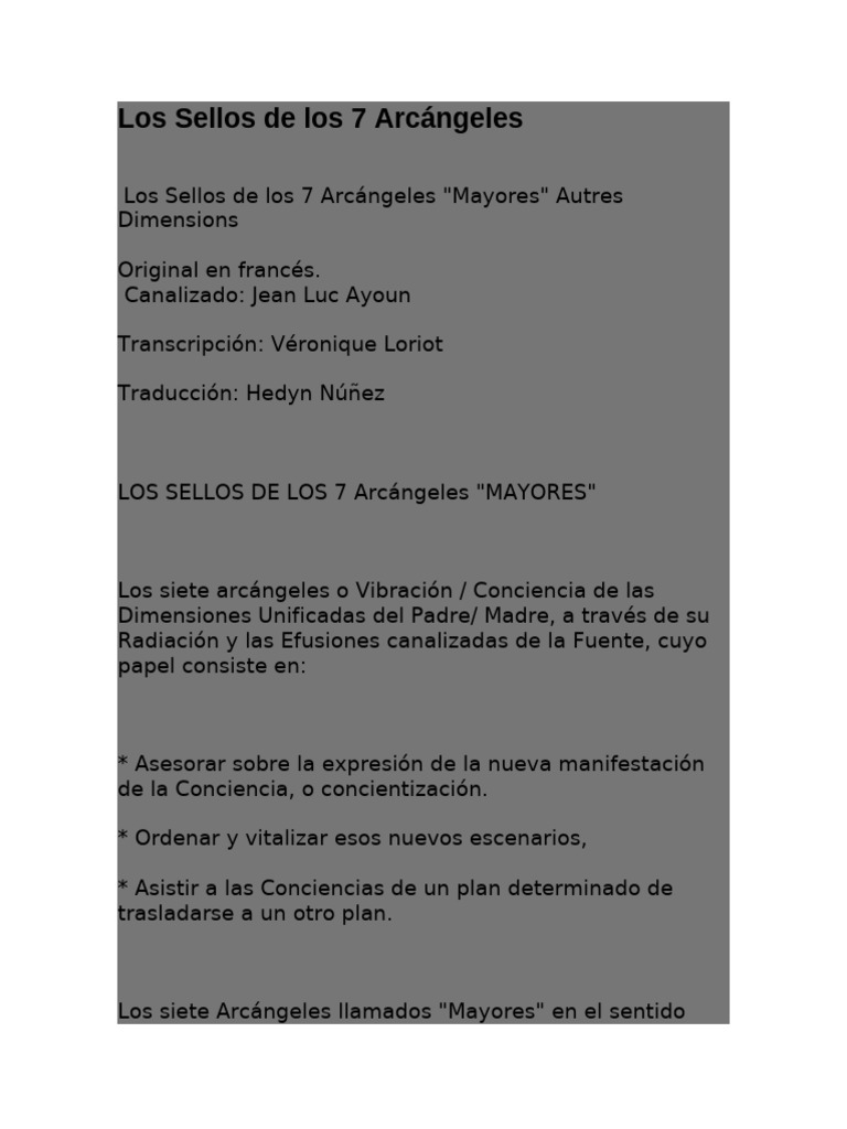 Los Sellos de los 7 Arcángeles | PDF | Triángulo | Miguel (Arcángel)