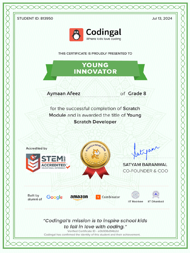 Scratch Developer Certificate (3) | PDF