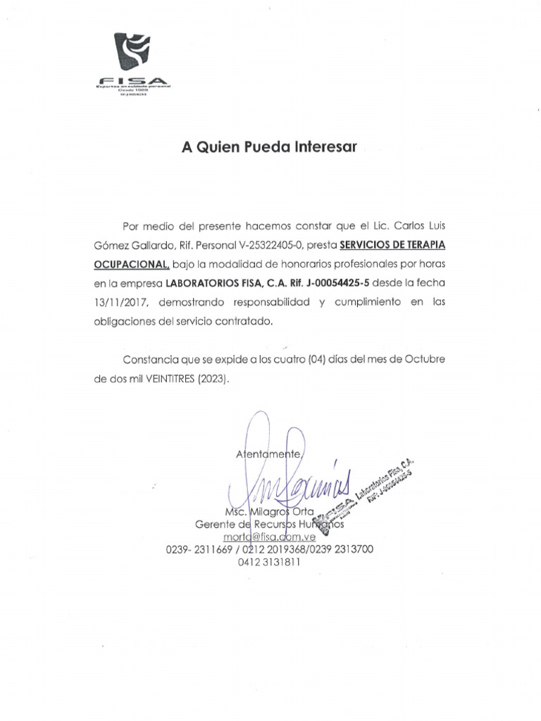 A Quien Pueda Interesar | PDF