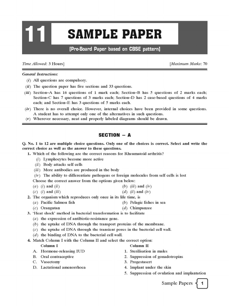 Biology To Get More Pre-Board Papers | PDF