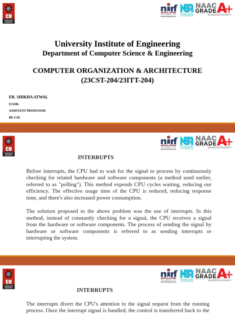 Lecture 2.3.2 (Interrupts) | PDF | Computer Hardware | Office Equipment
