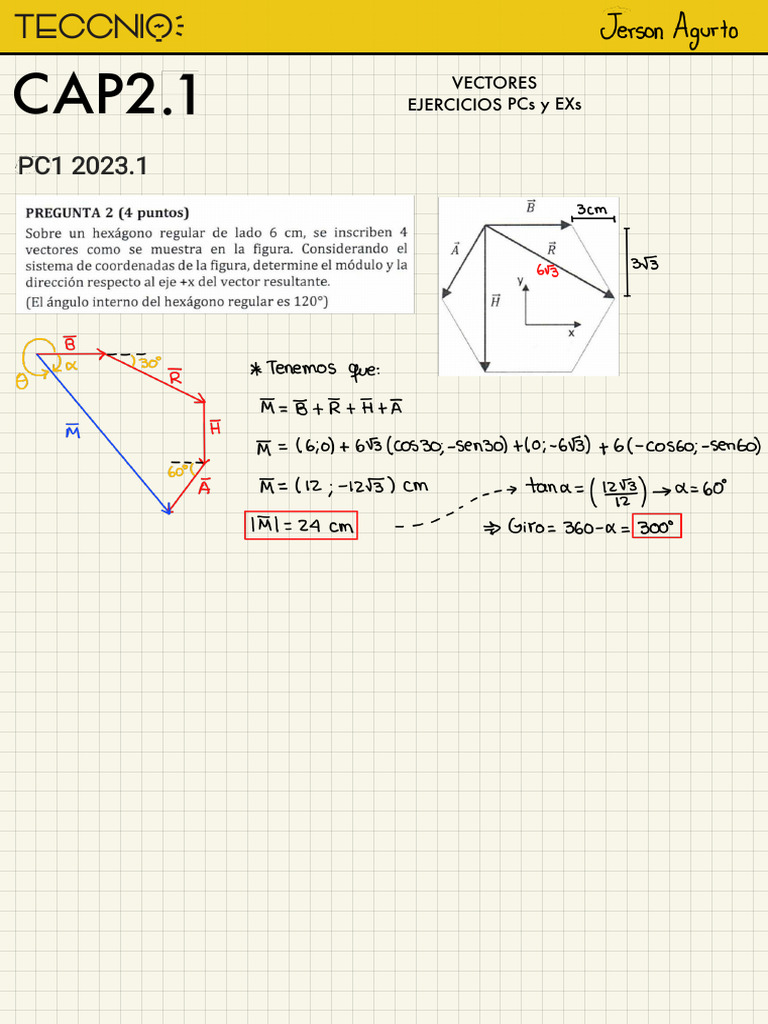 CAP2.1 Vectores - Método Gráfico - Ejercicios PCs y EXs | PDF
