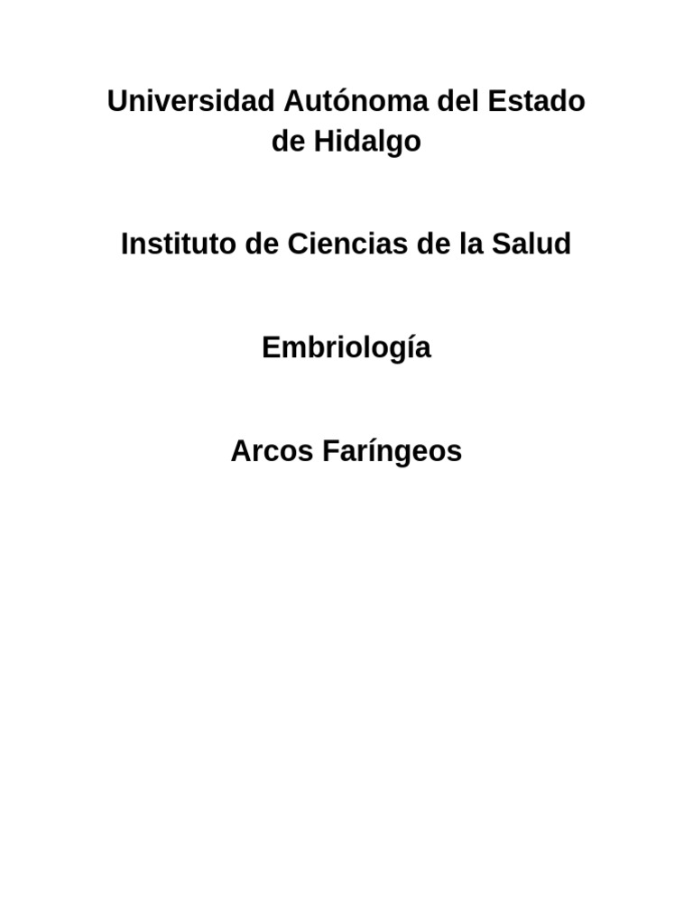 Arcos Branquiales en Embriología | PDF | Anatomía humana | Cabeza y ...