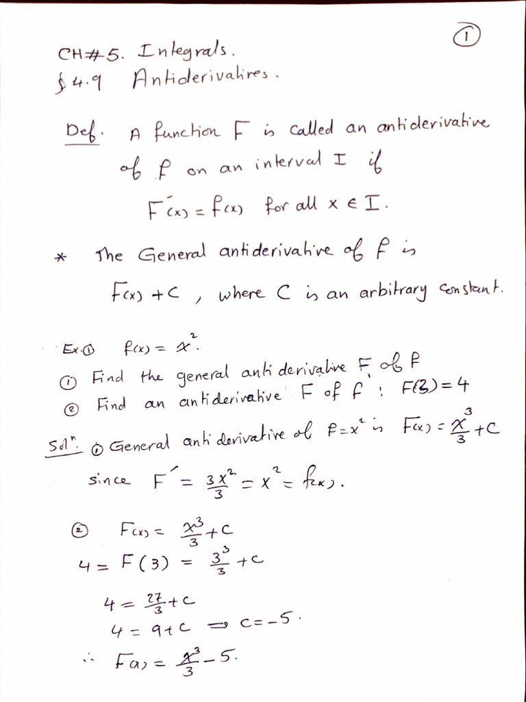 Section 4.9 calc 1 | PDF