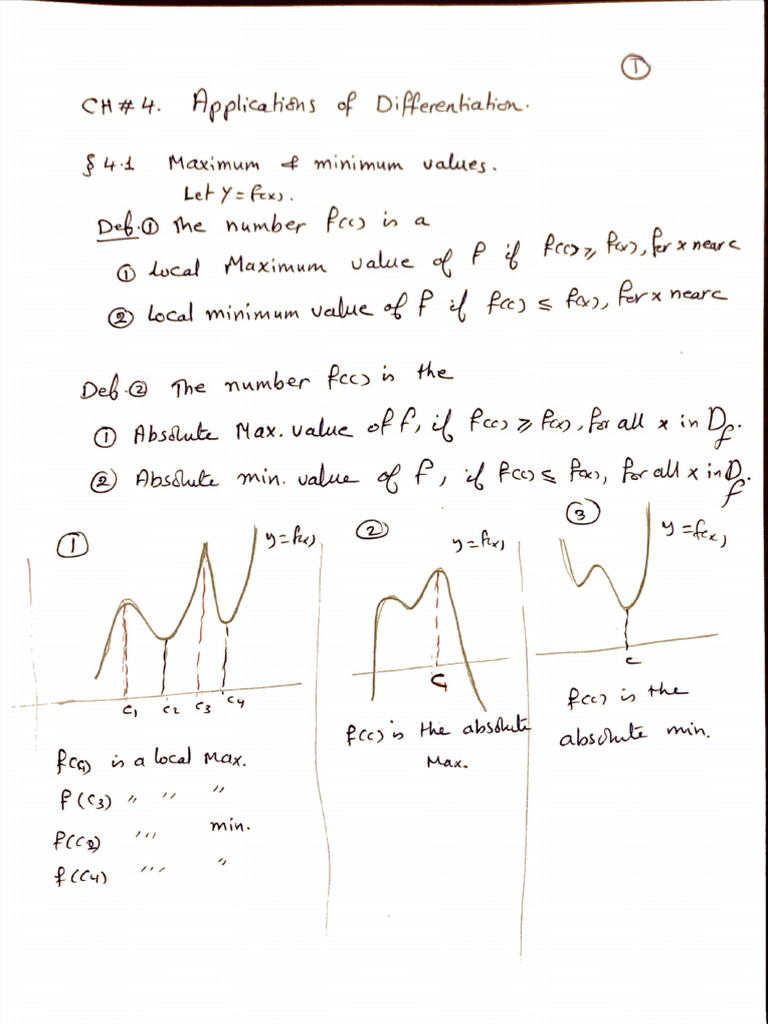 Section 4.1 Calc 1 | PDF
