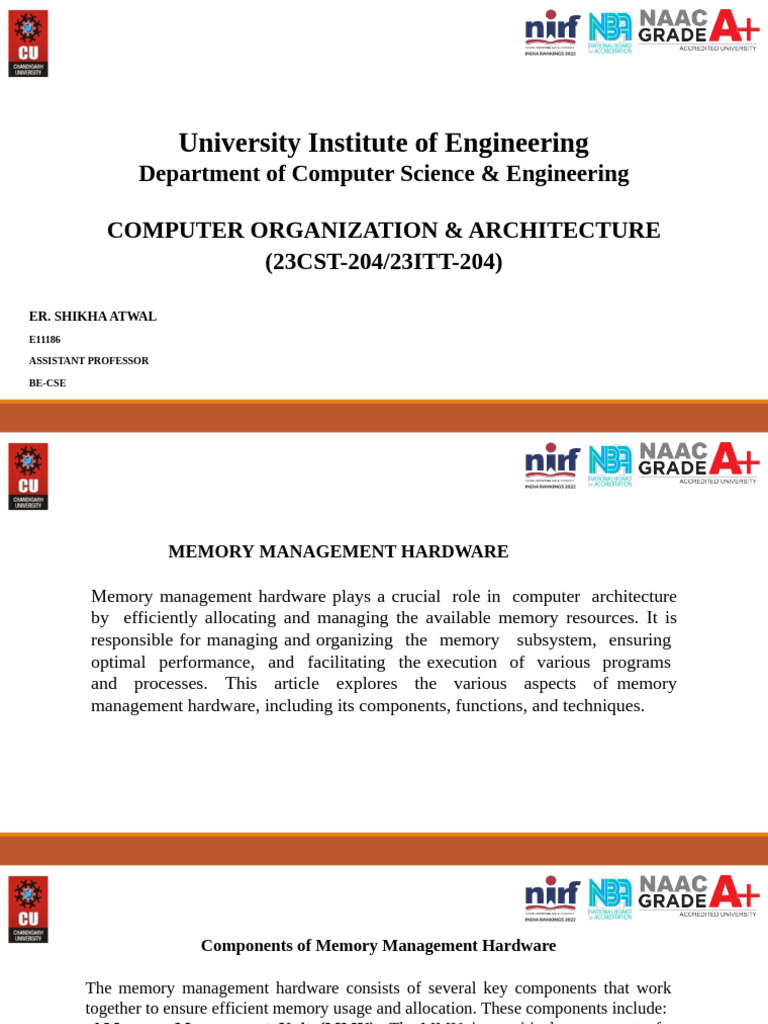 Memory Management Hardware Overview | PDF | Computer Data Storage | Cpu ...