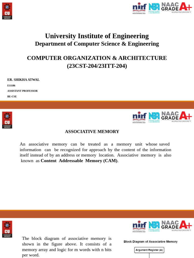 Lecture 2.2.4 (Associative Memory, Cache Memory and Its Design Issues) | PDF | Cpu Cache ...