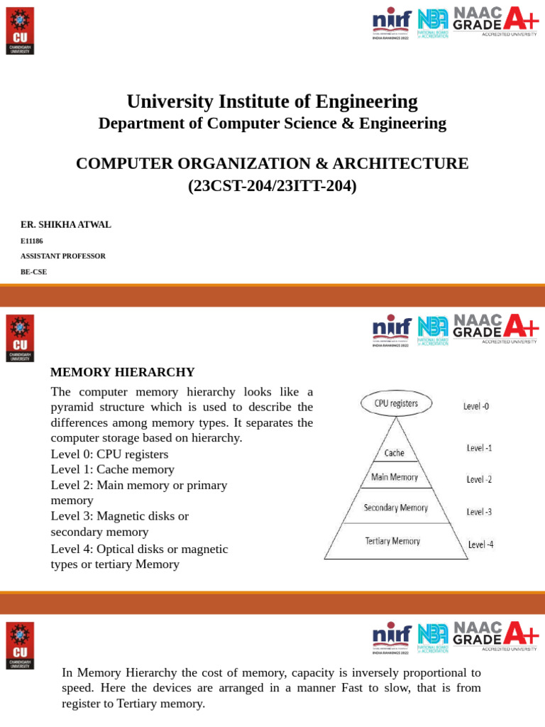 Lecture 2.2.1 (Memory Organization-Memory Hierarchy) | PDF | Computer Data Storage | Random ...