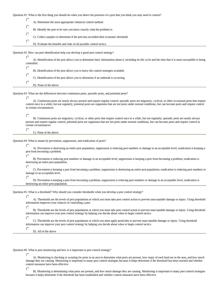 Ipm Study Exam 08 | PDF | Pesticide | Pest Control