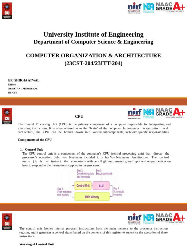 Lecture 1.1.2 (ALU, Registers) | PDF | Central Processing Unit | Computer Architecture