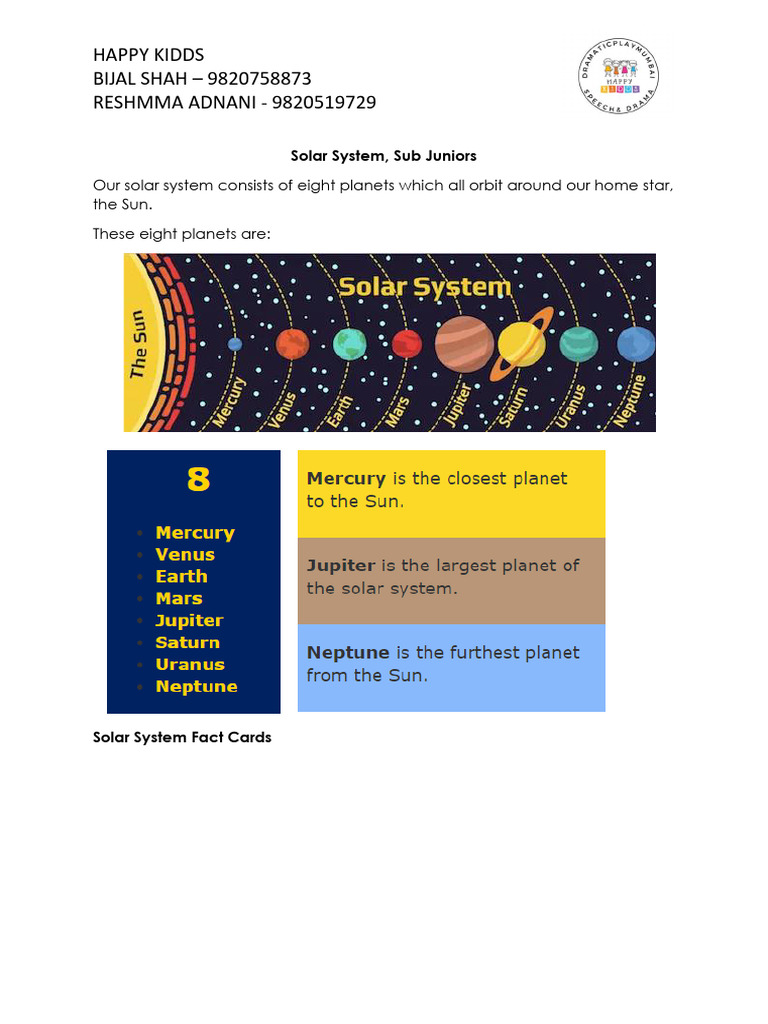 Solar System Sub Juniors | PDF