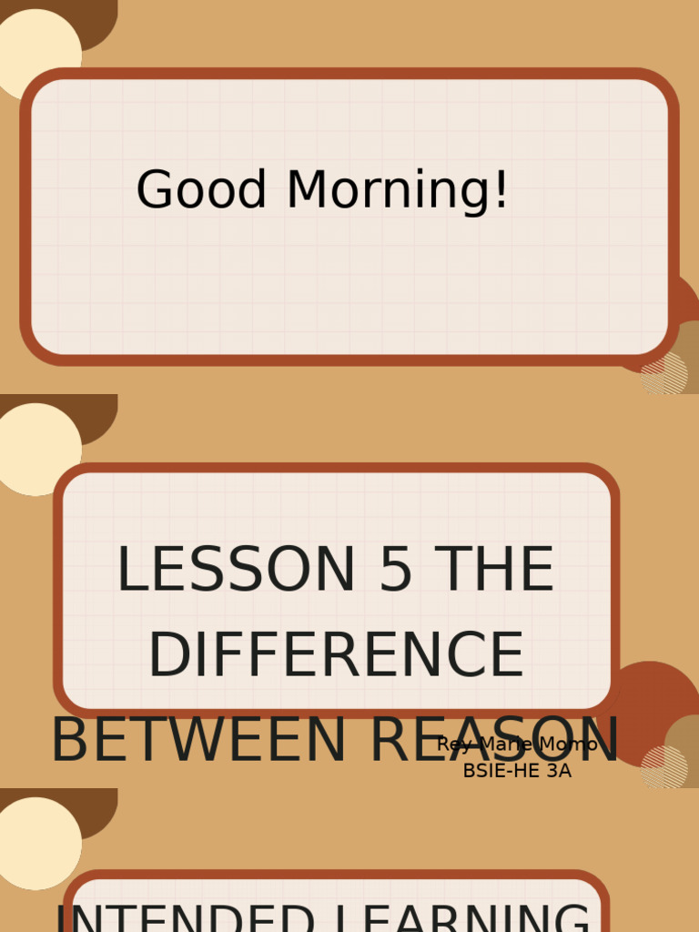 Chapter Iii - Lesson 5 The Difference Between Reason and Will | PDF