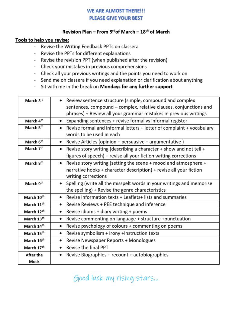 Suggested_Revision_Plan_-_Y8 | PDF