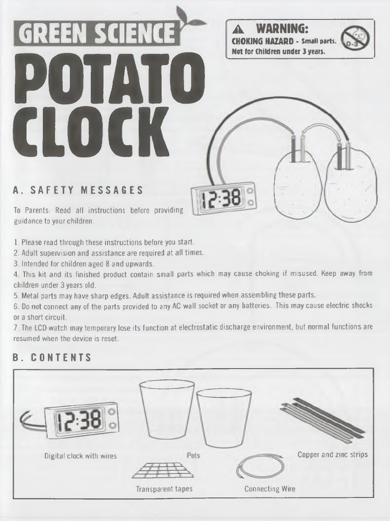 Green Science Potato Clock | PDF | Electric Current | Electrochemistry