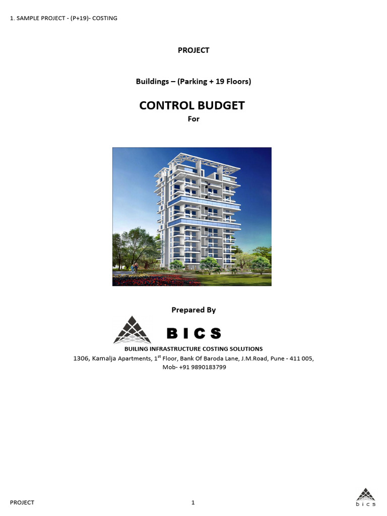 P+19 Building Costing Analysis | PDF | Concrete | Cement