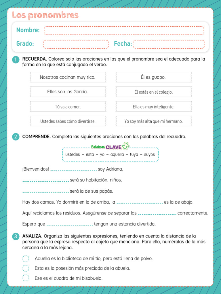 Los Pronombres | PDF | Pronombre