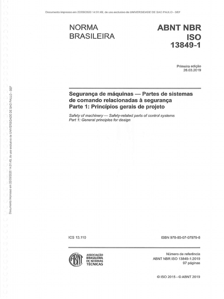 ABNT NBR ISO 13849-1 | PDF