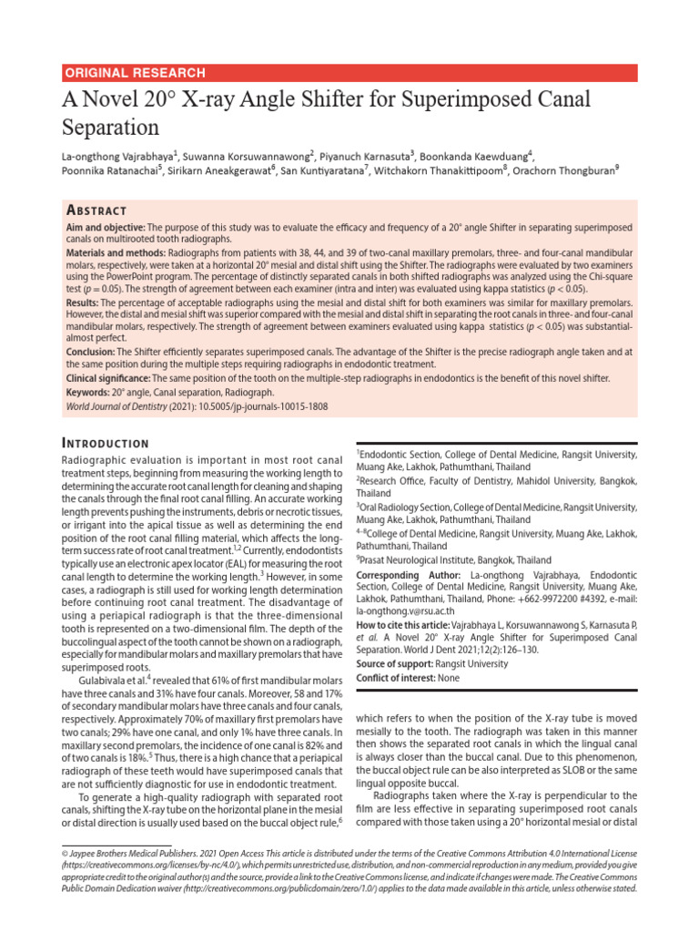Shifting Horizontal Angulation | PDF | Dentistry Branches