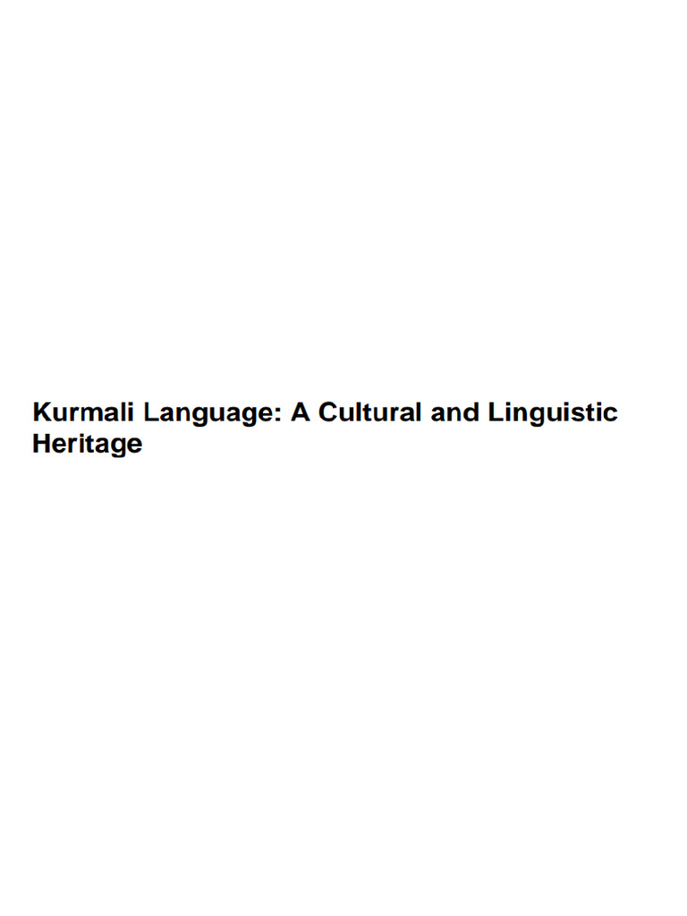 Kurmali 105 | PDF
