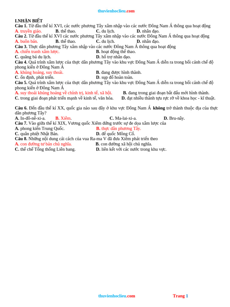 thuvienhoclieu.com-De-cuong-on-tap-HK1-Lich-su-11-KNTT | PDF