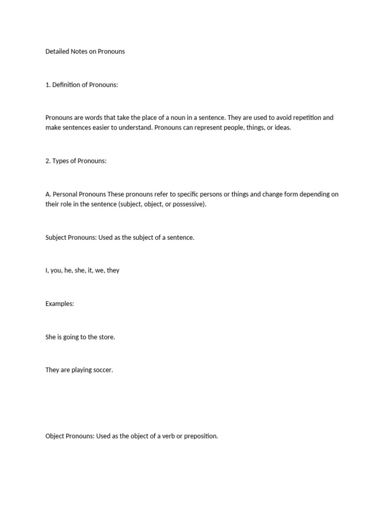Detailed Notes-WPS Office | PDF | Pronoun | Grammatical Gender