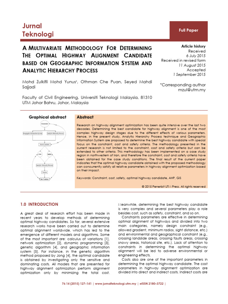 A Multivariate Methodology For Determini | PDF | Mathematical Optimization | Road