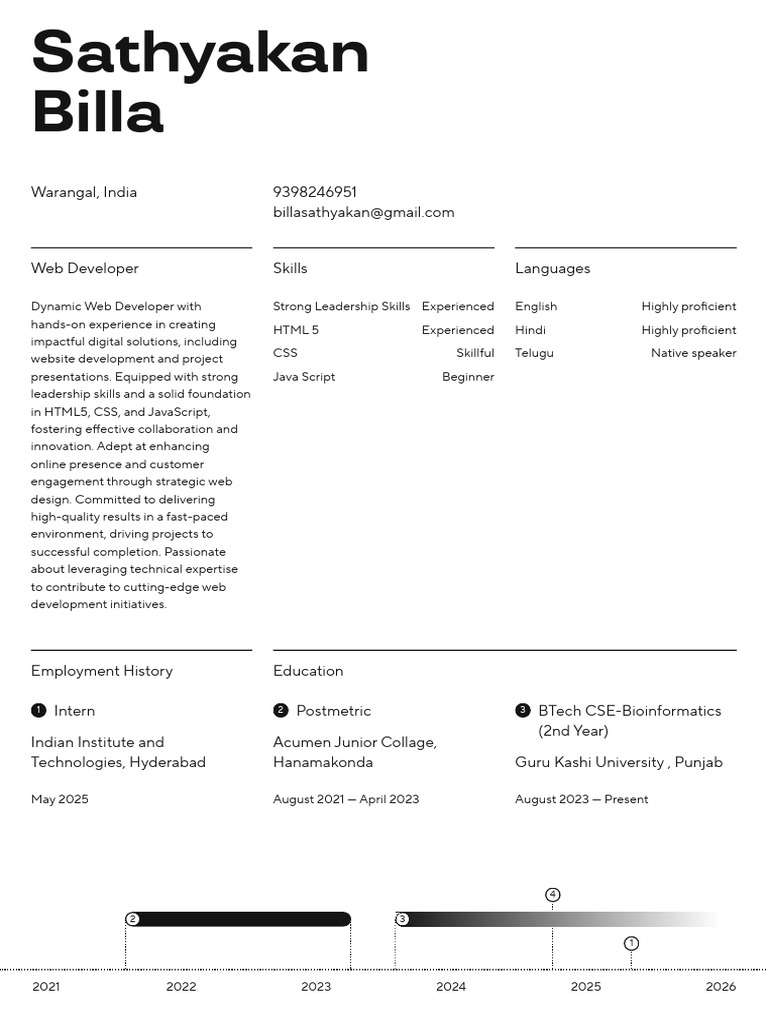 Sathyakan - Billa - Web - Developer 2 | PDF | Html5 | Web Development