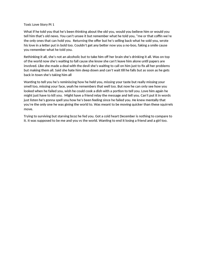 Toxic Love Story Pt 1 Pdf