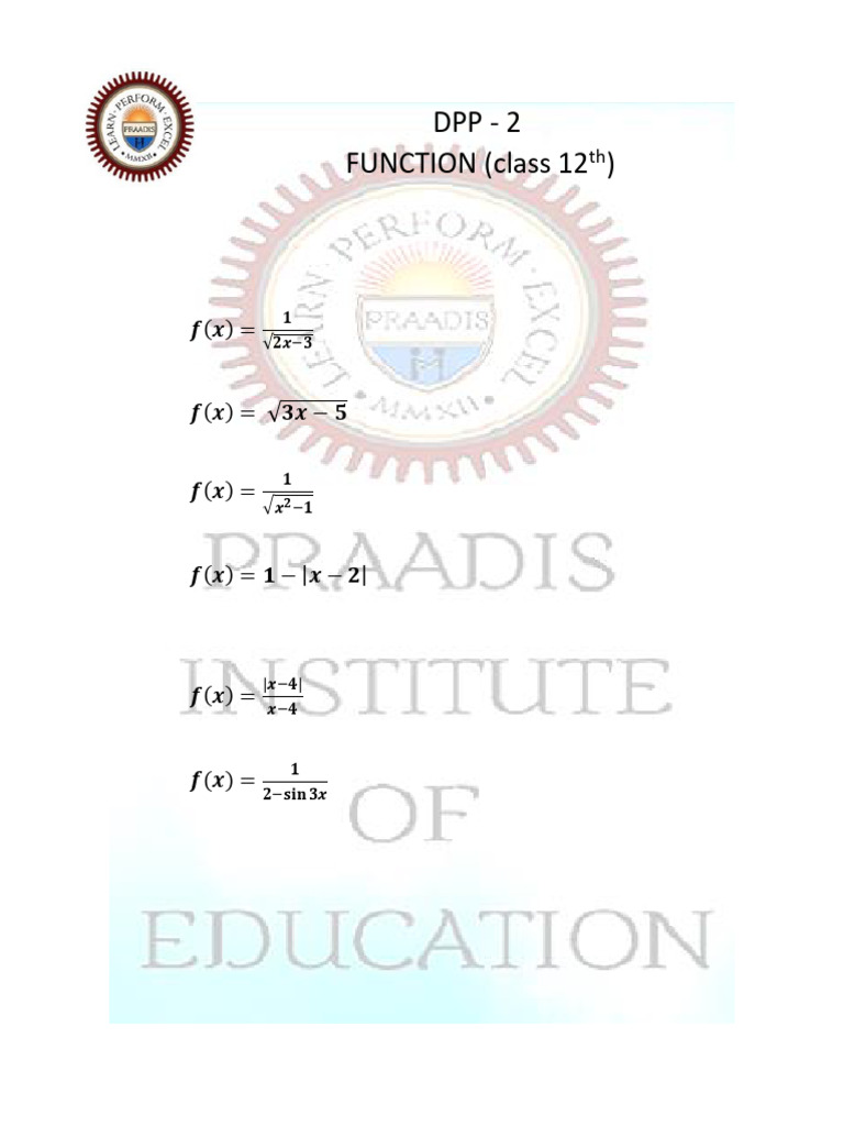 DPP-2 Domain and Range 11th | PDF
