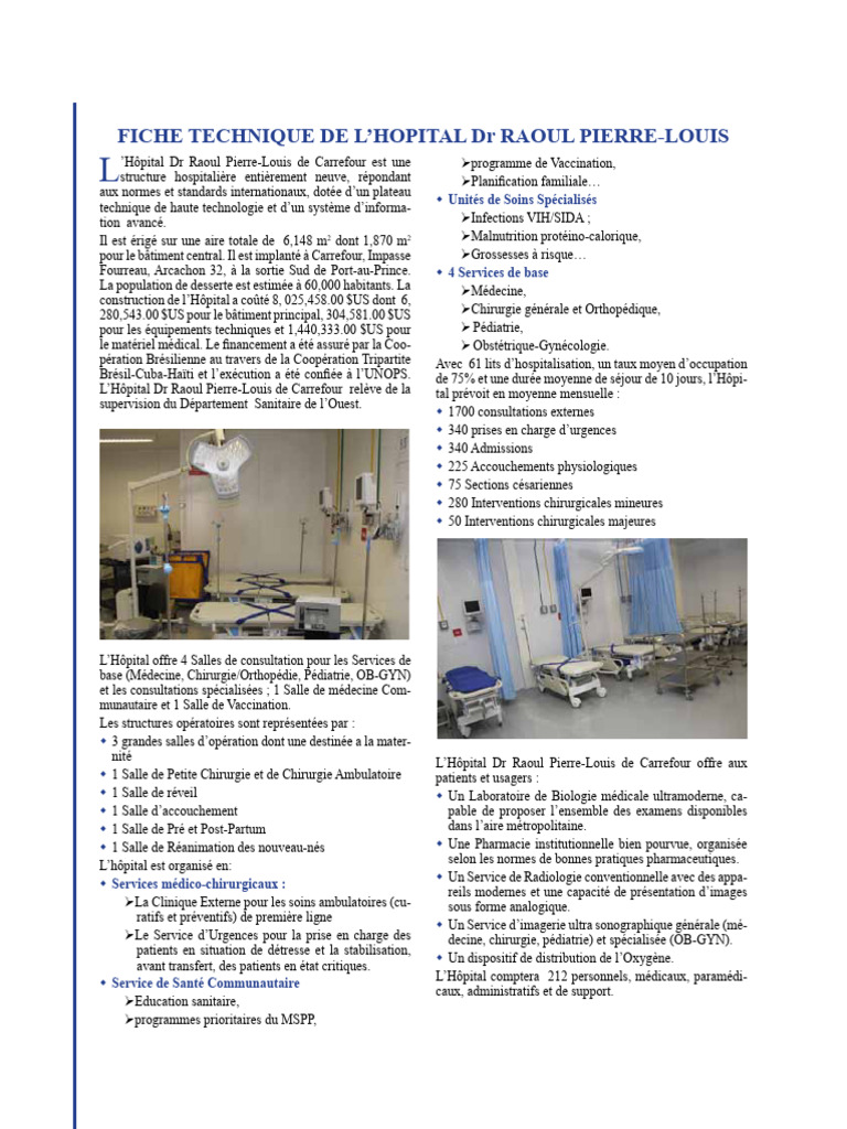 Hôpital Dr Raoul Pierre-Louis à Carrefour | PDF | Hôpital | Accueil et ...
