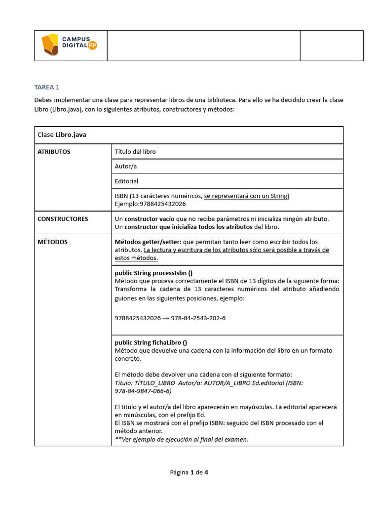 Tarea 1: Libro - Java | PDF | Constructor (Programación Orientada a Objetos) | Programación